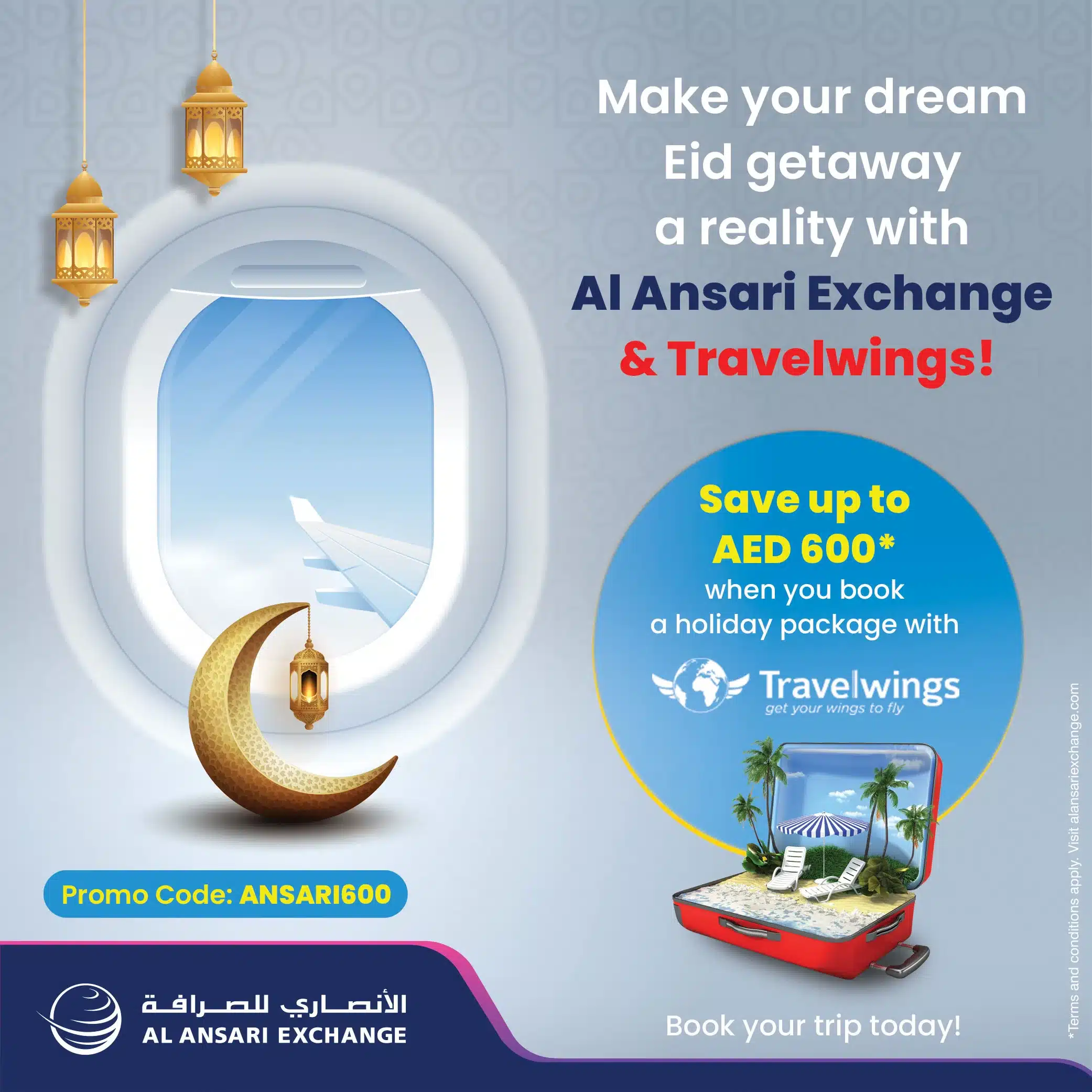 Up to AED 600 Off on Your Dream Holiday with Travelwings! – Al Ansari Exchange